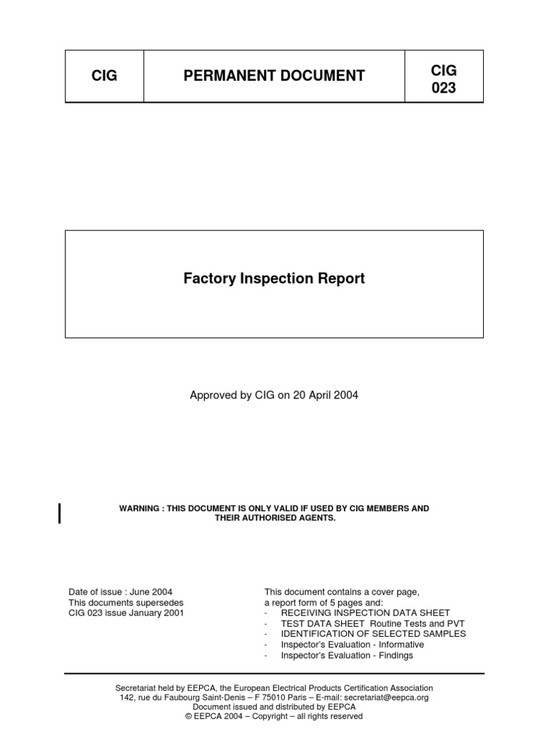 PD CIG 023 - June 2004-Eng | PDF | Calibration | Verification And ...
