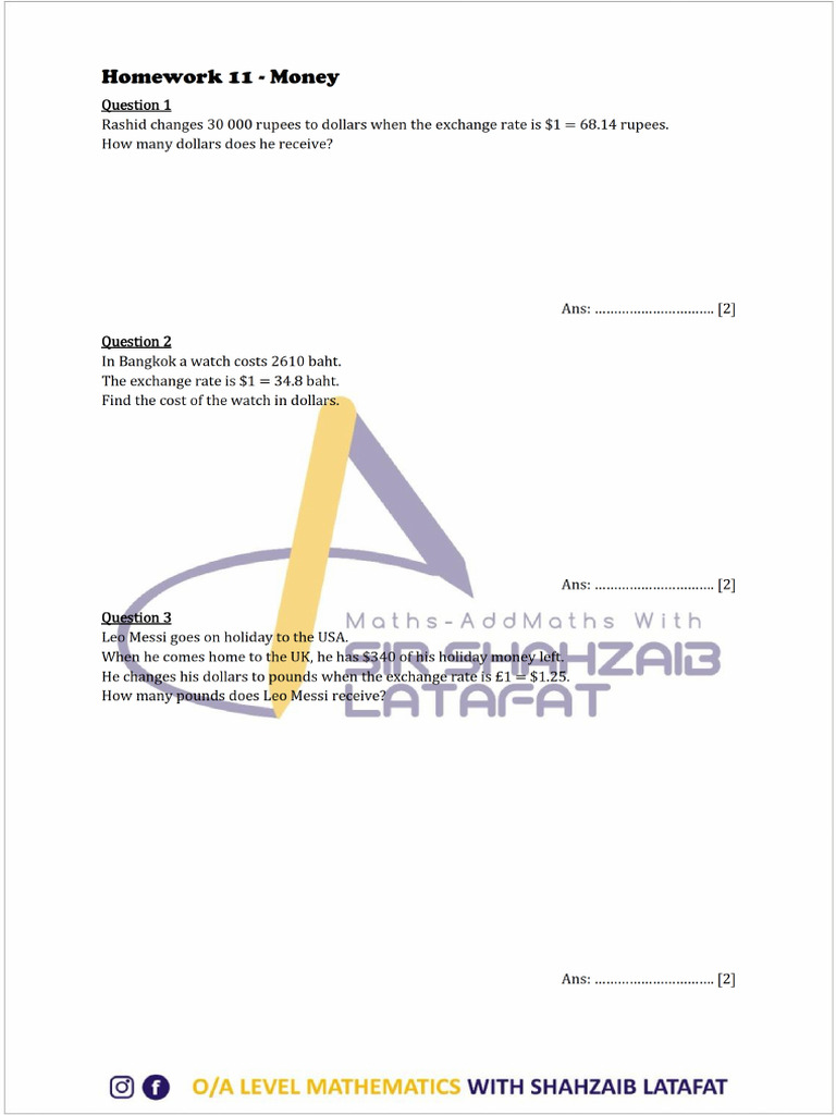 Homework 11 - Money | PDF