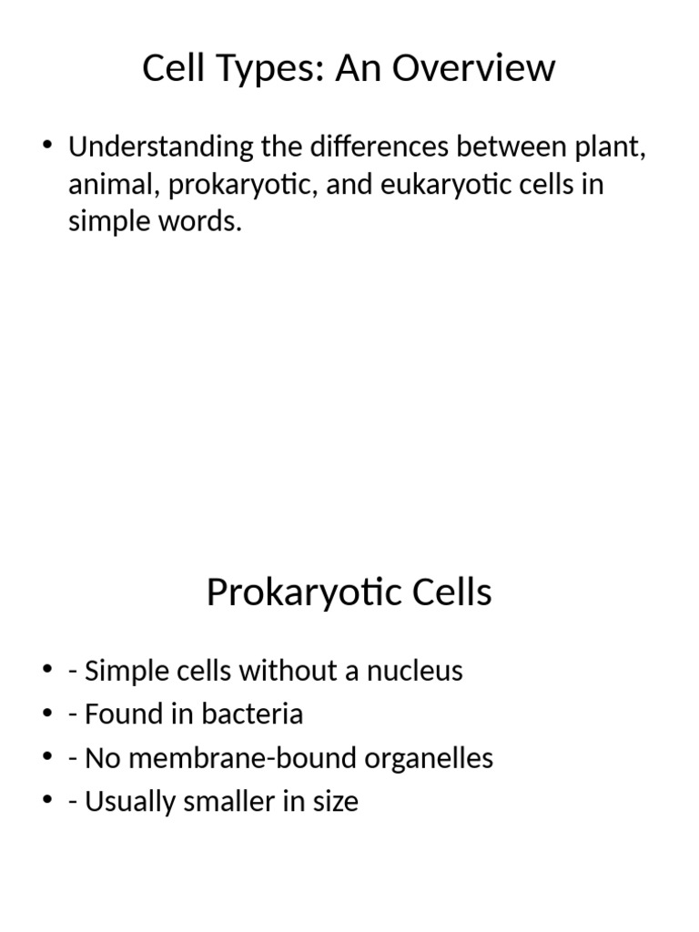 Cell Types: Prokaryotic vs Eukaryotic | PDF