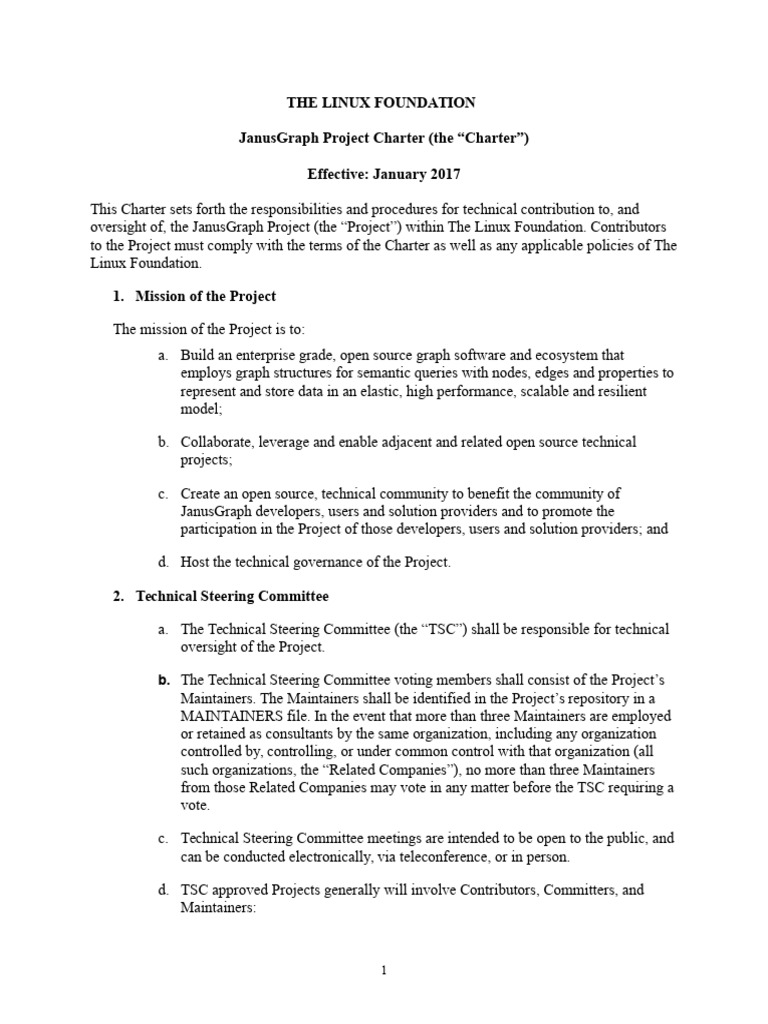 JanusGraph Project Charter | PDF