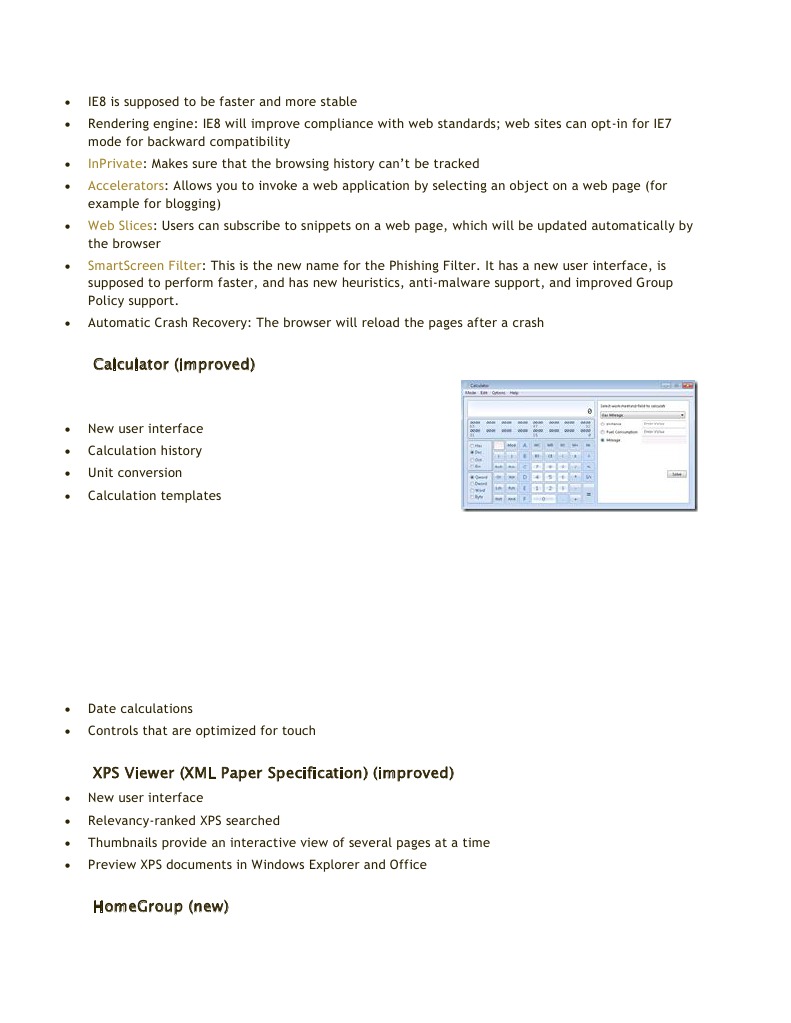 Features of Windows 7 | PDF | Windows 7 | Microsoft Windows