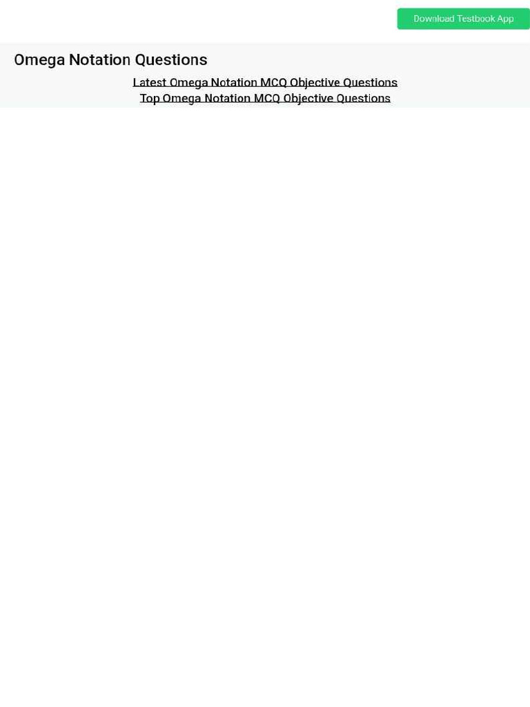 MCQ On Omega Notation 5eea6a0c39140f30f369e0e3 | PDF