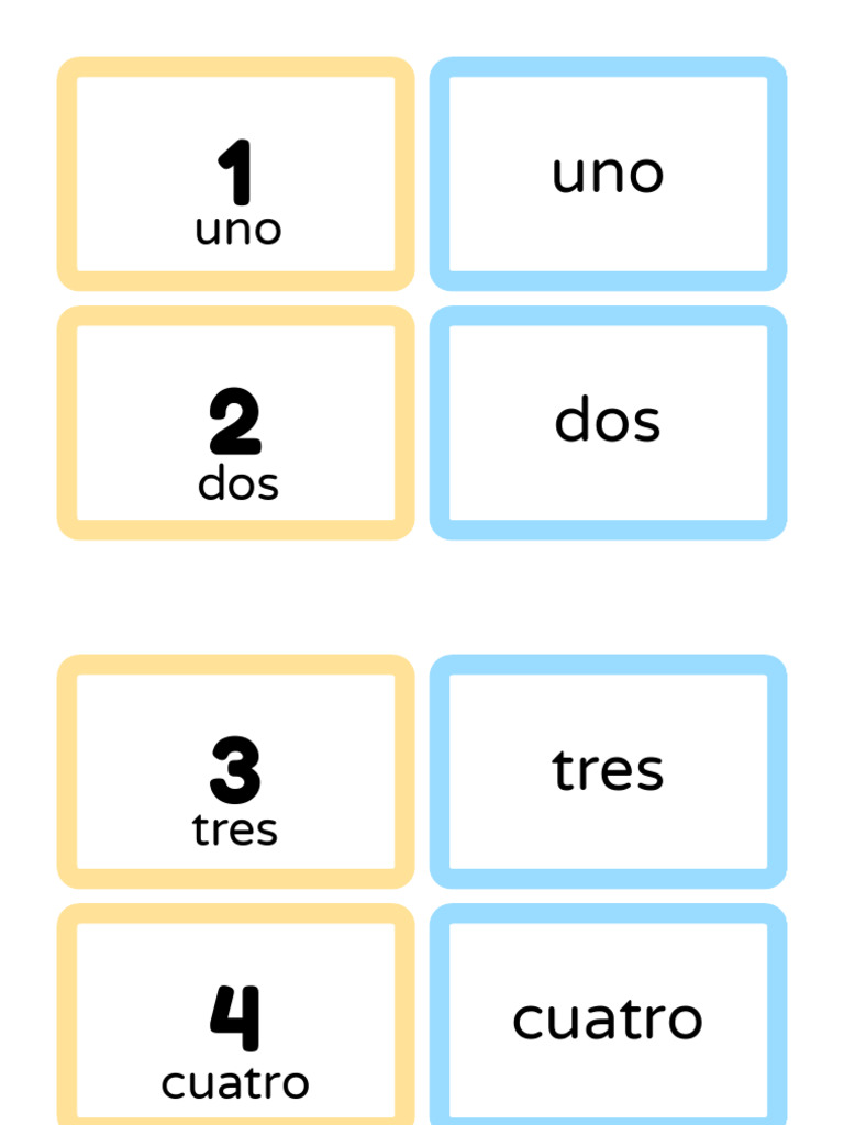 Números del uno al diez en español | PDF