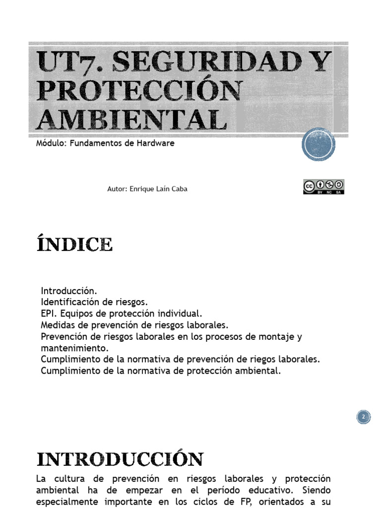 UT7. Prevención de Riesgos Laborales y Protección Ambiental | PDF | Residuos | Reciclaje