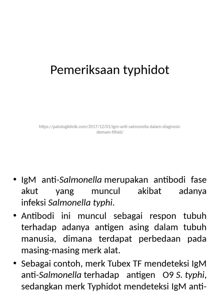 Deteksi IgM Anti-Salmonella dengan Typhidot | PDF