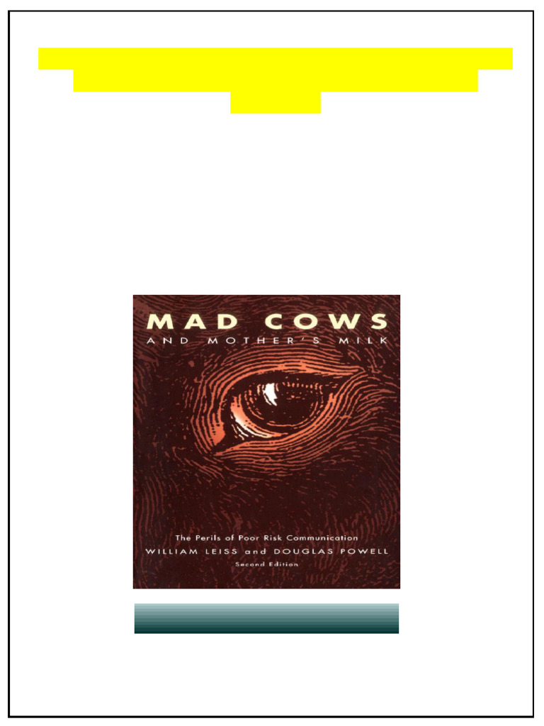 Mad Cows and Mother s Milk Second Edition The Perils of Poor Risk ...