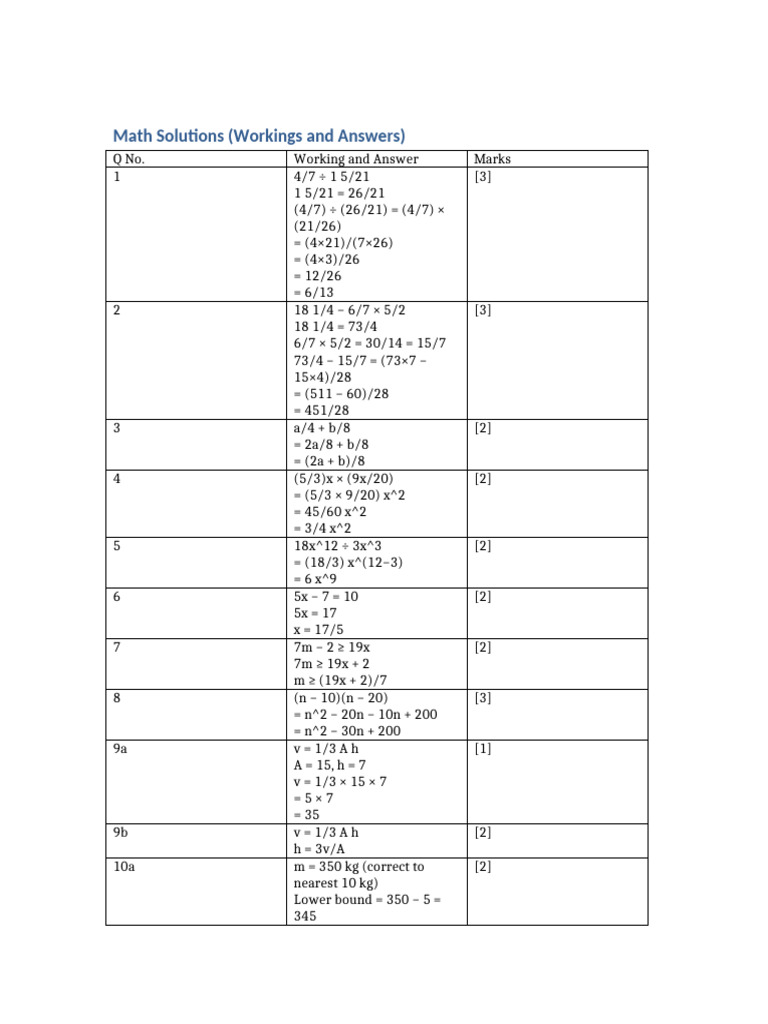 Math Problems Solutions Set2 Pdf Area Elementary Mathematics