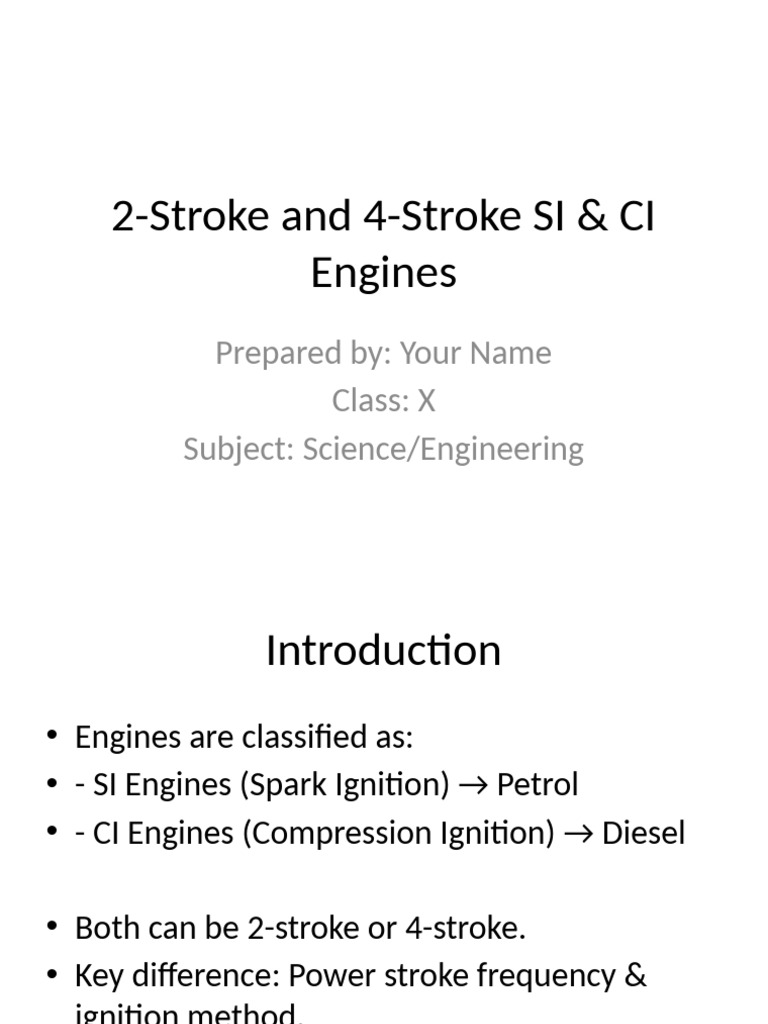 2-Stroke vs 4-Stroke Engine Comparison | PDF