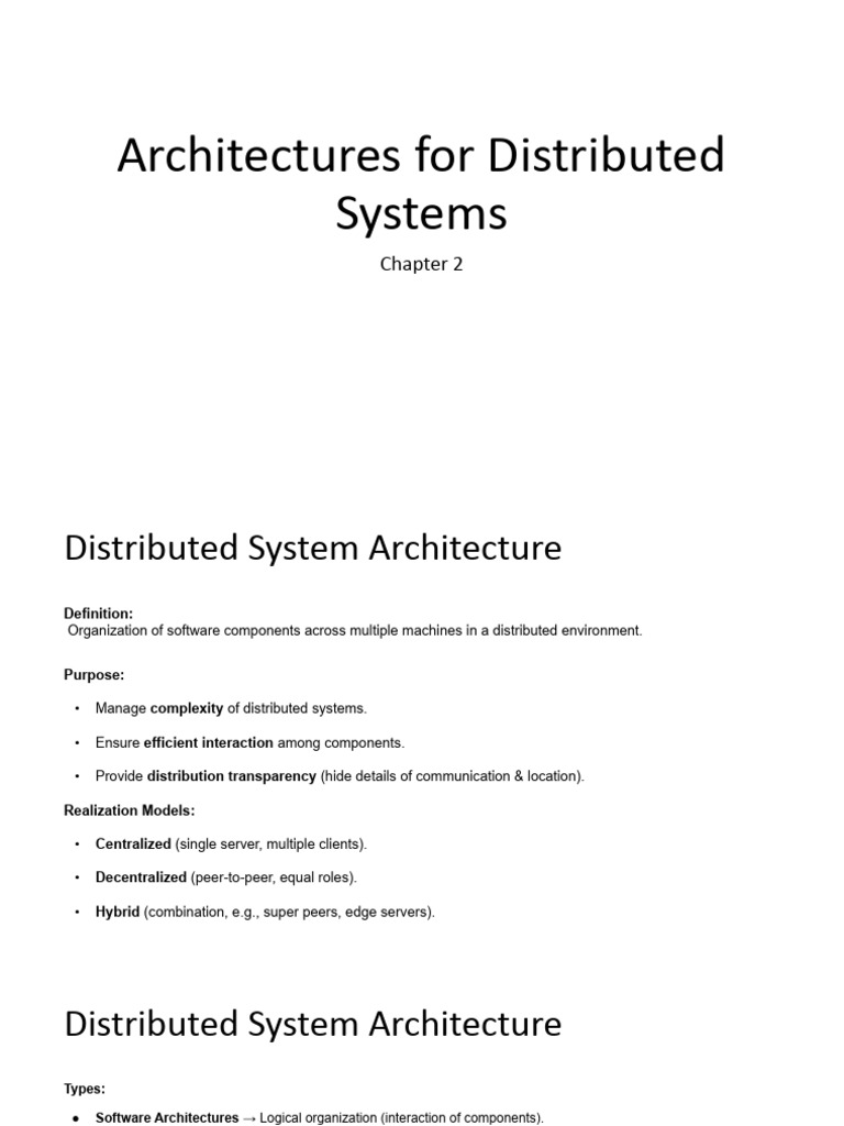 Distributed System Architectures Explained | PDF | Thread (Computing ...