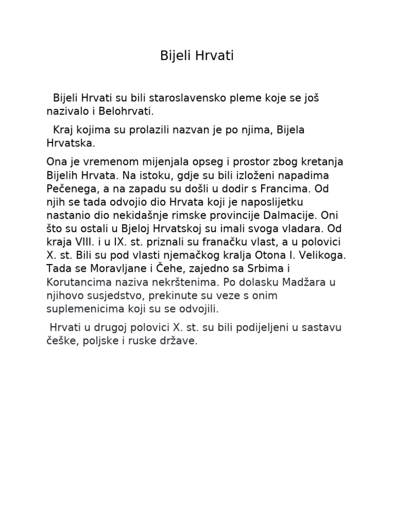 Bijeli Hrvati | PDF