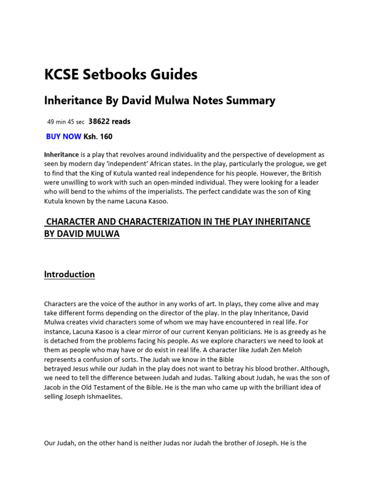 Inheritance NOtes - David Mulwa | PDF | Colonialism