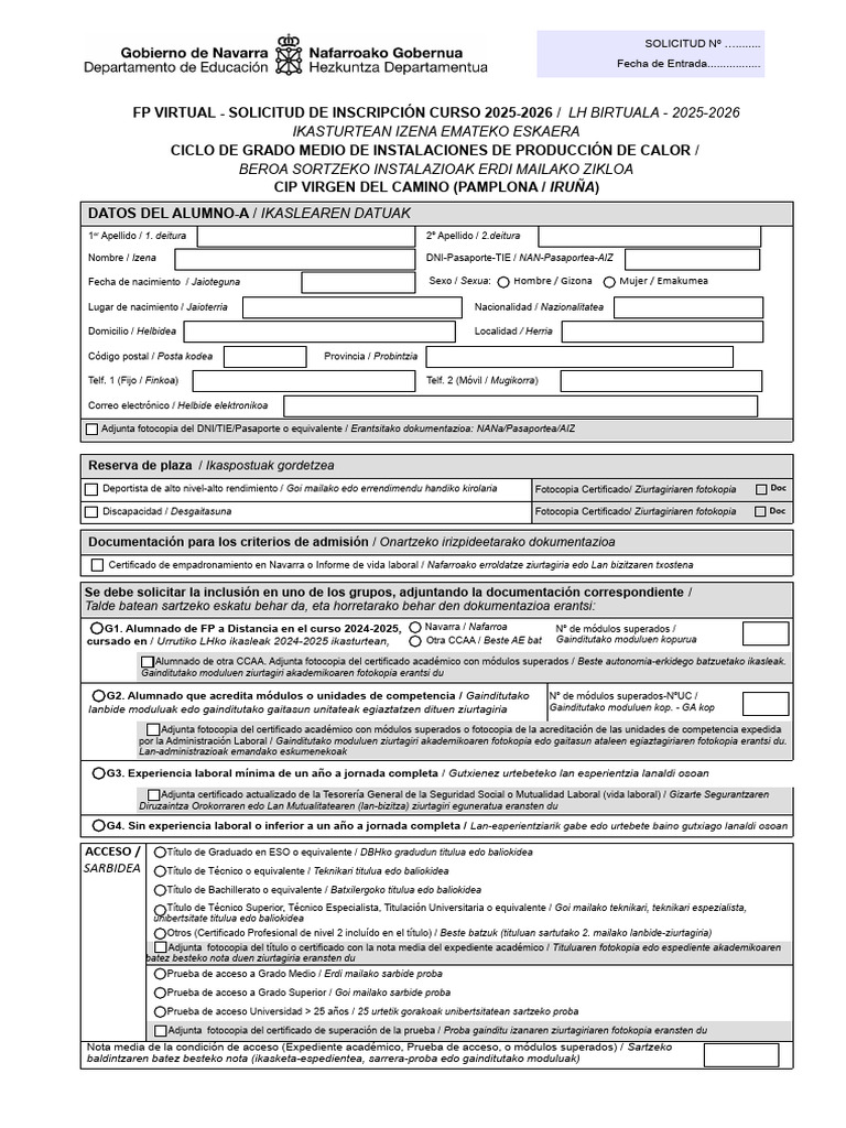 FPV.202526.Admision 2.form - GM.IPC | PDF