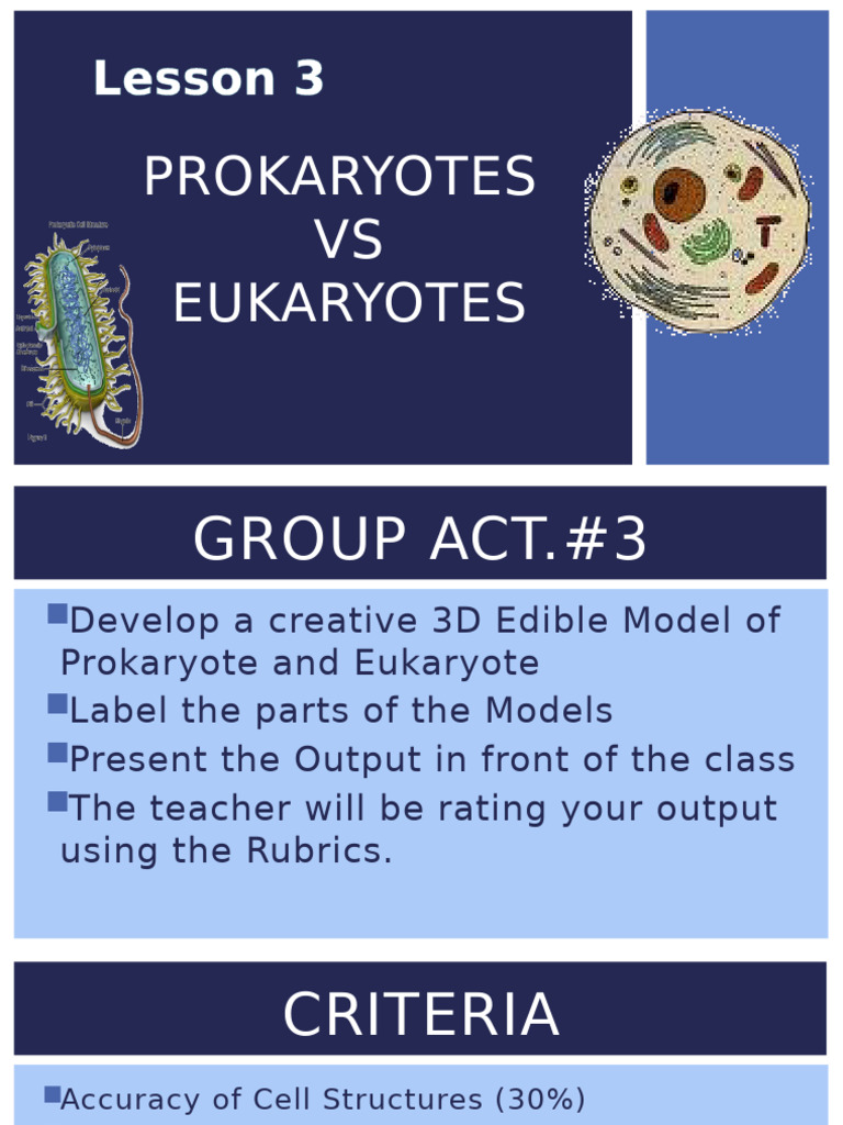 Lesson 3 Prokaryotes Vs Eukaryotes | PDF | Cell (Biology) | Prokaryote