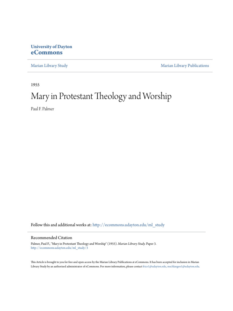 Mary in Protestant Theology Analysis | PDF | Mary, Mother Of Jesus | Jesus