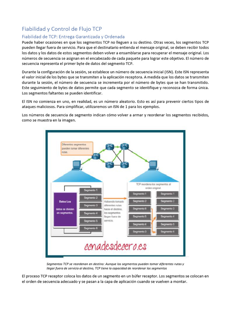 Fiabilidad y Control de Flujo en TCP | PDF | Protocolo de Control de ...