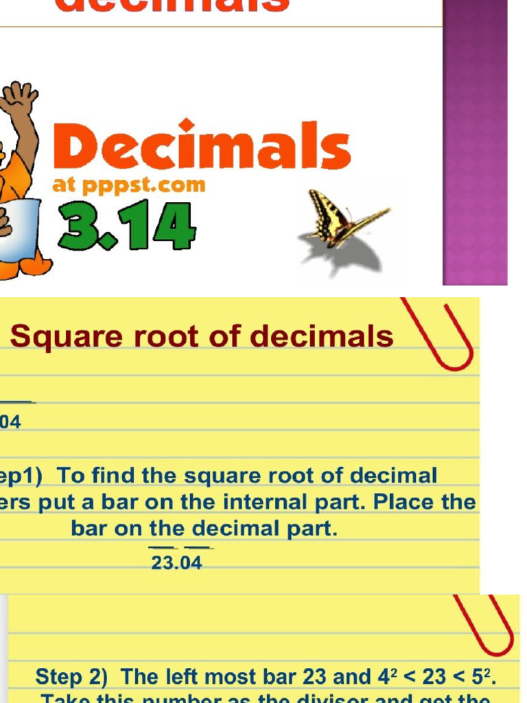Square Roots - Decimal | PDF