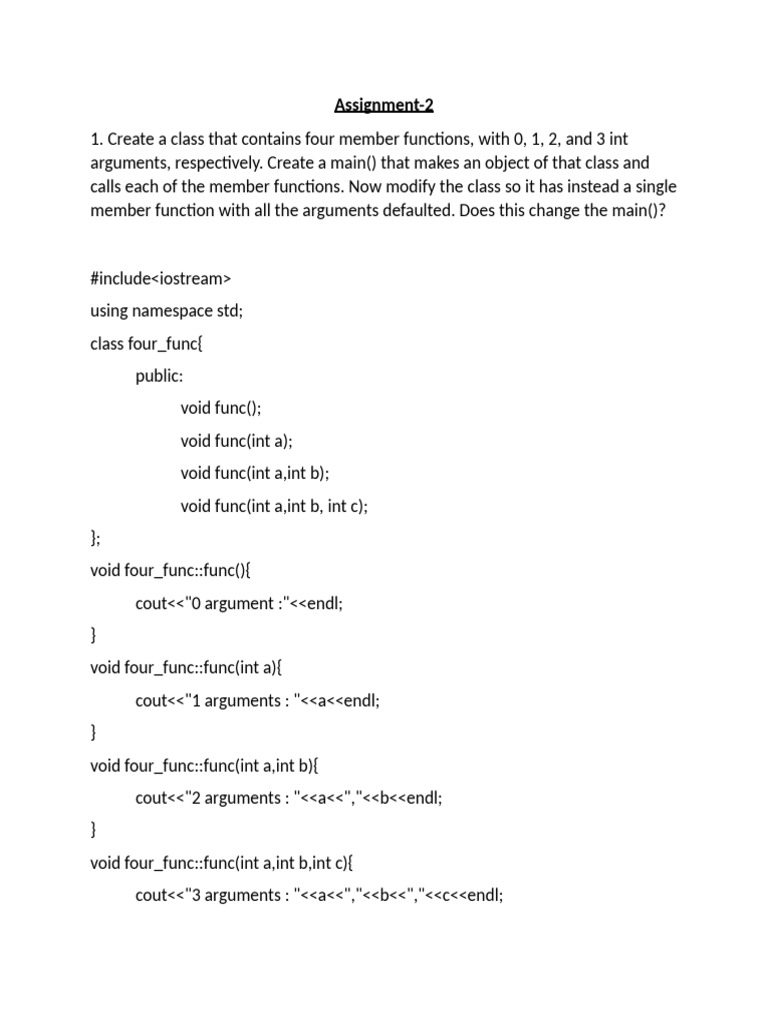C++ Class Functions and Operations Guide | PDF | Parameter (Computer ...