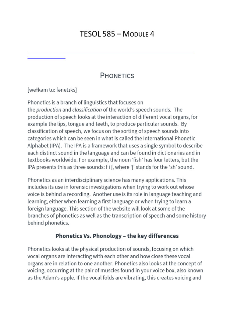 Module4 Phonetics Phonology | PDF | Phonetics | Speech