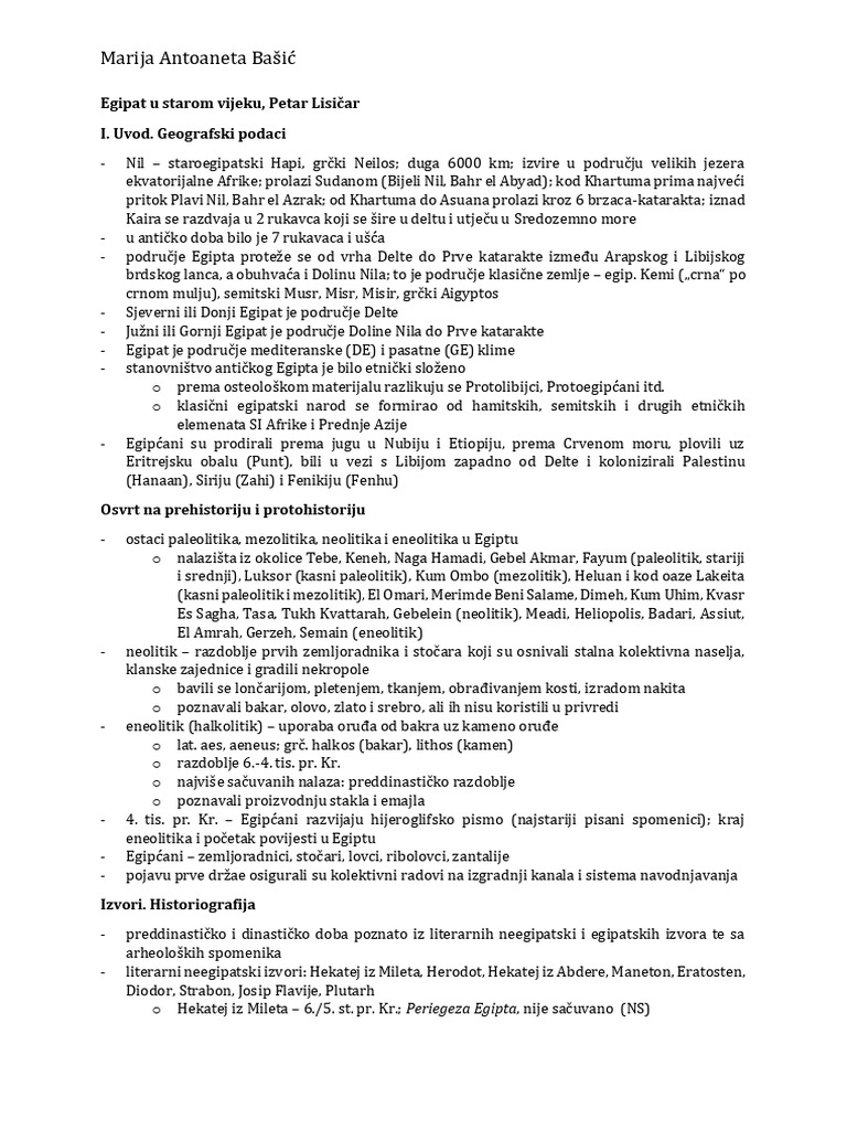 Egipat U Starom Vijeku Petar Lisicar | PDF