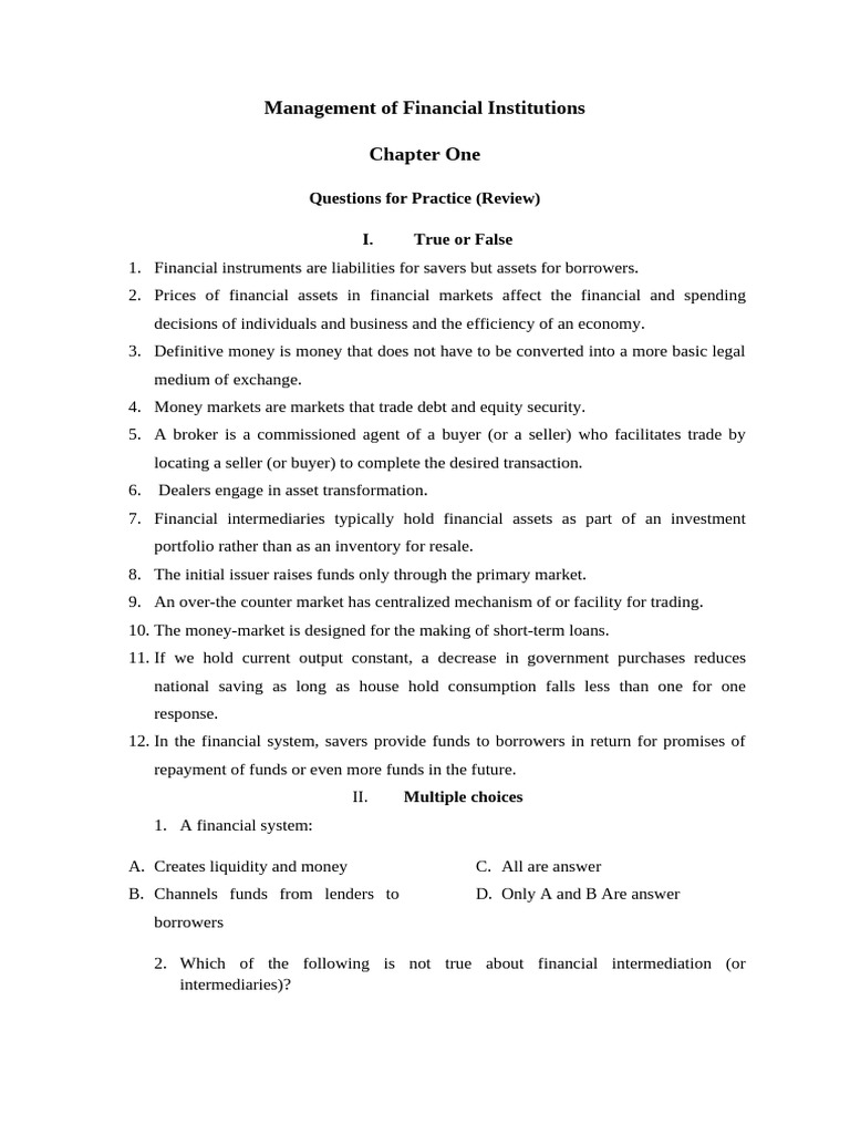 Financial Institutions Management Review | PDF | Financial Markets ...