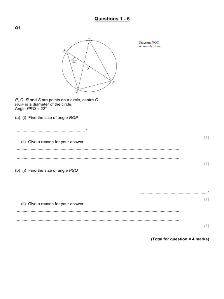 Circle Geometry Questions and Solutions | PDF | Elementary Geometry ...