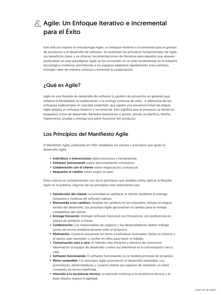 Agile - Un Enfoque Iterativo e Incremental para El Éxito | PDF ...