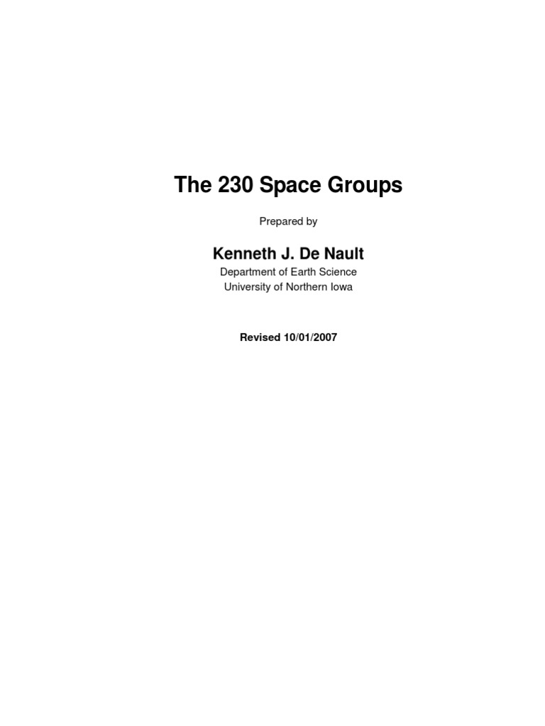 Appendix B - Descriptions of The 230 Space Groups | PDF | Crystal ...