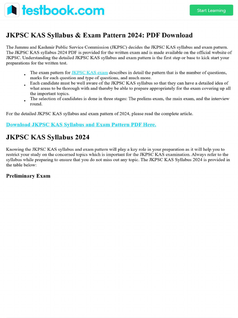 JKPSC KAS Syllabus & Exam Pattern 2024_ PDF Download | PDF