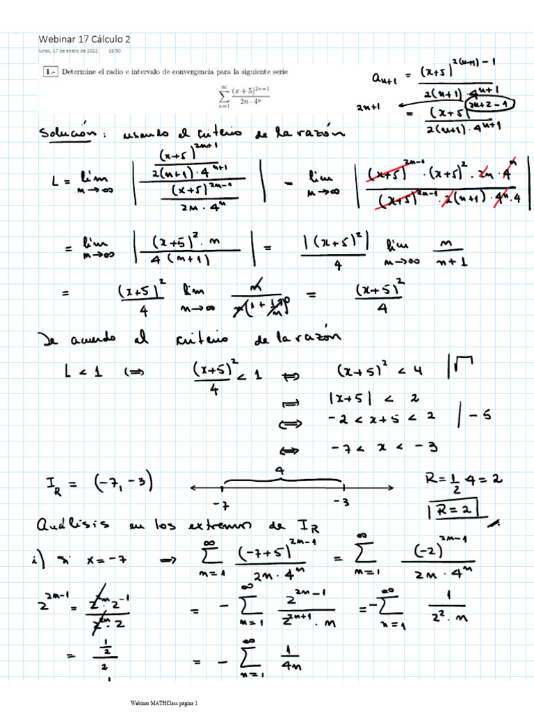Webinar de Cálculo 2 - MATHClass | PDF