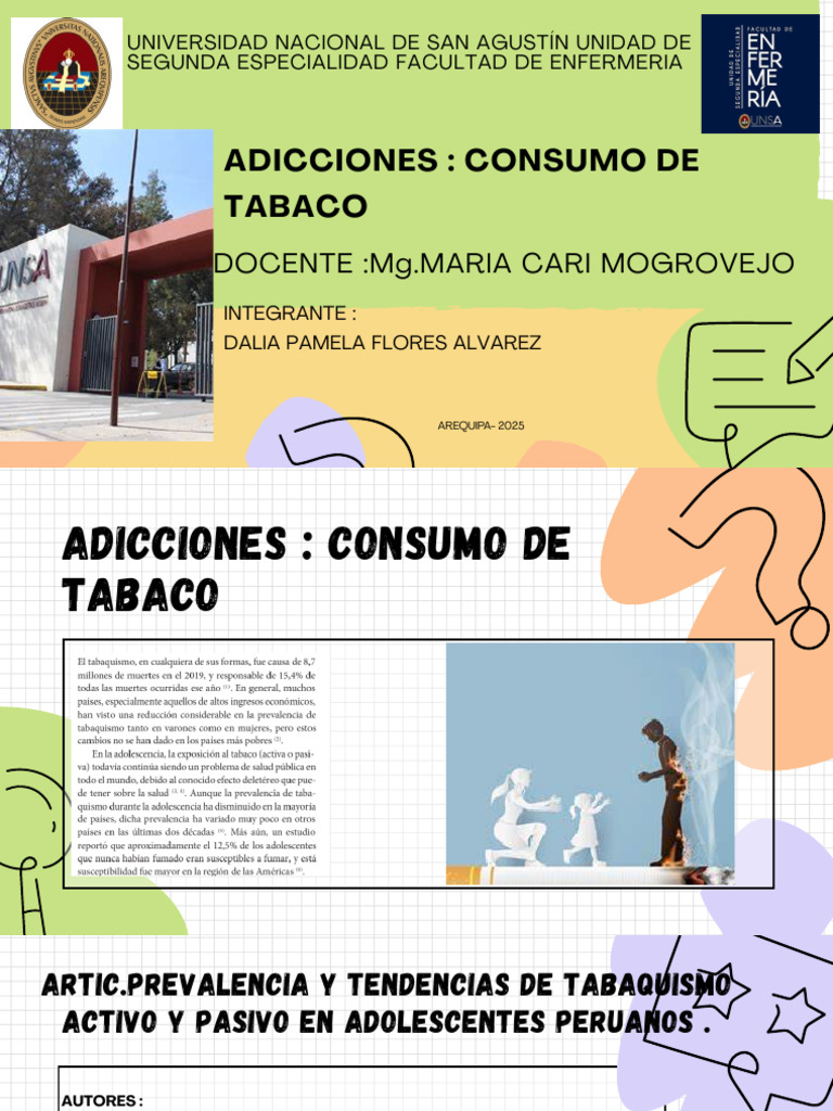Adicciones Consumo de Tabaco Dalia Flores Alvarez | PDF | Metodología ...