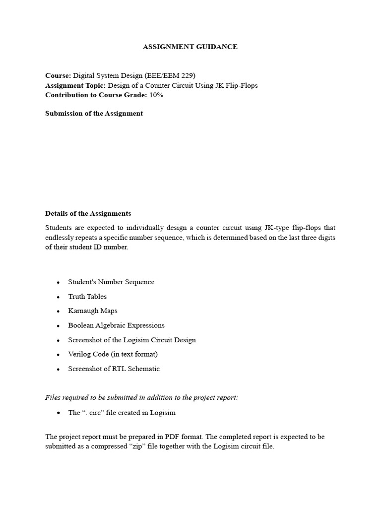 Digital System Design Assignment | PDF | Computing