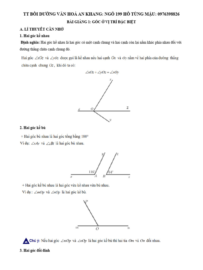 01. Bg - gv - Góc ở Vị Trí Đặc Biệt | PDF