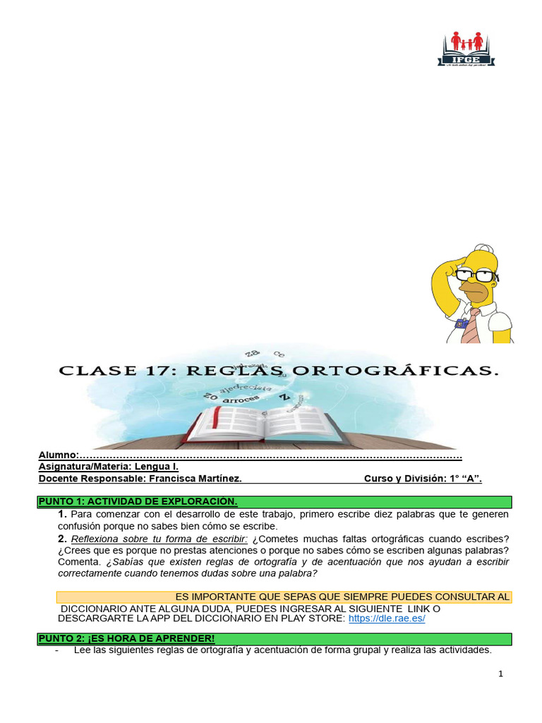 Clase 17-Reglas Ortograficas-1ro 2024 | PDF | Ortografía | Lingüística