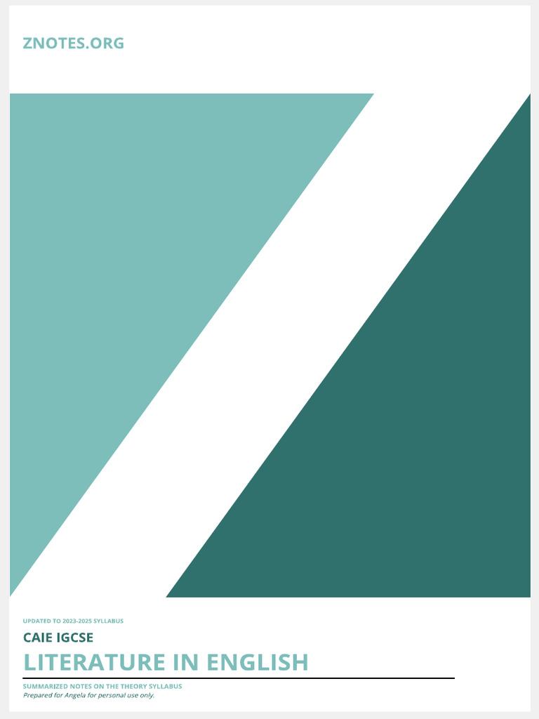 Z Notes - Literature - Drama | PDF