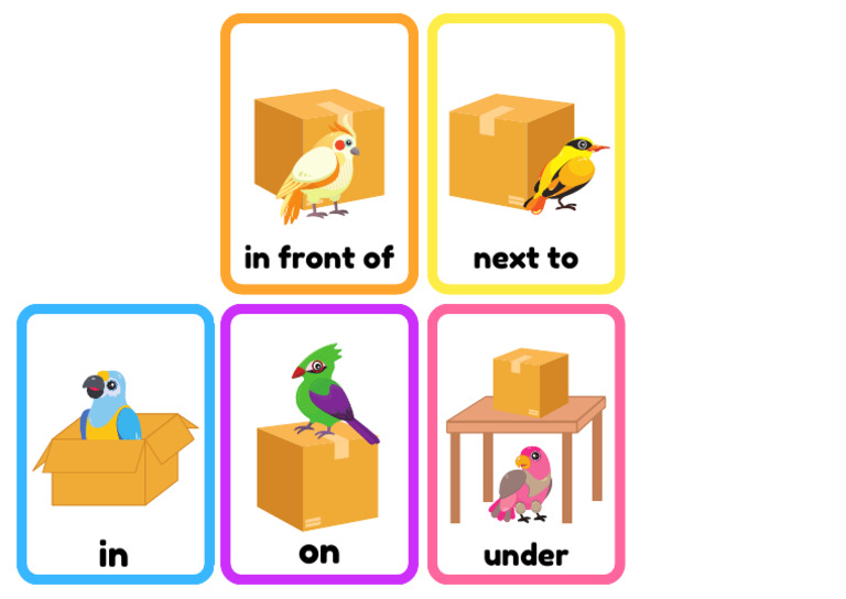 Colorful Birds Prepositions of Place Flashcards - 20231121 - 183640 ...