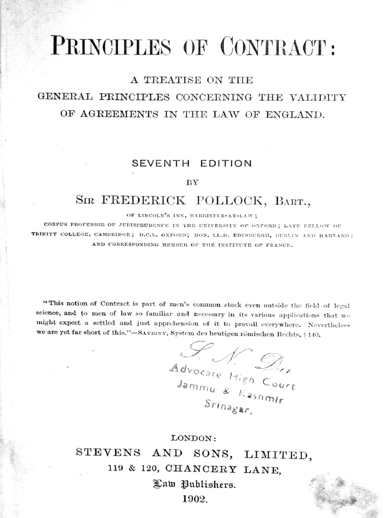 Principles of Contract | PDF