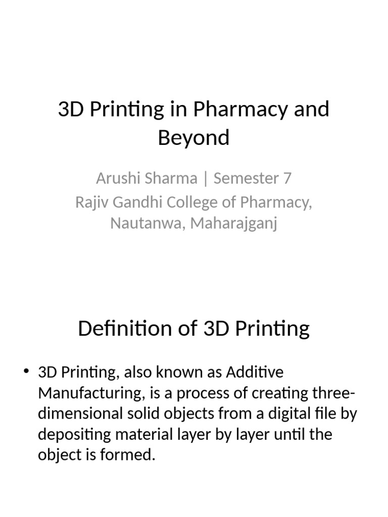 3D Printing Presentation Final | PDF