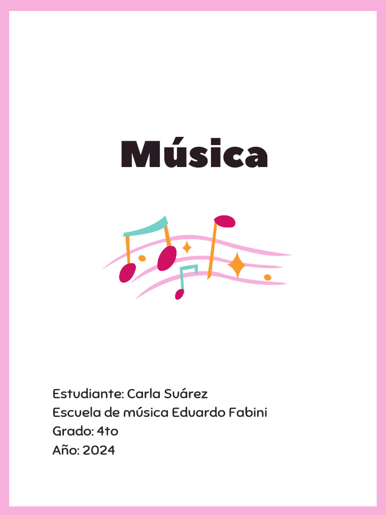 Documento A4 de Carátula de Música Ilustrativa Rosa y Blanca - 20240313 ...