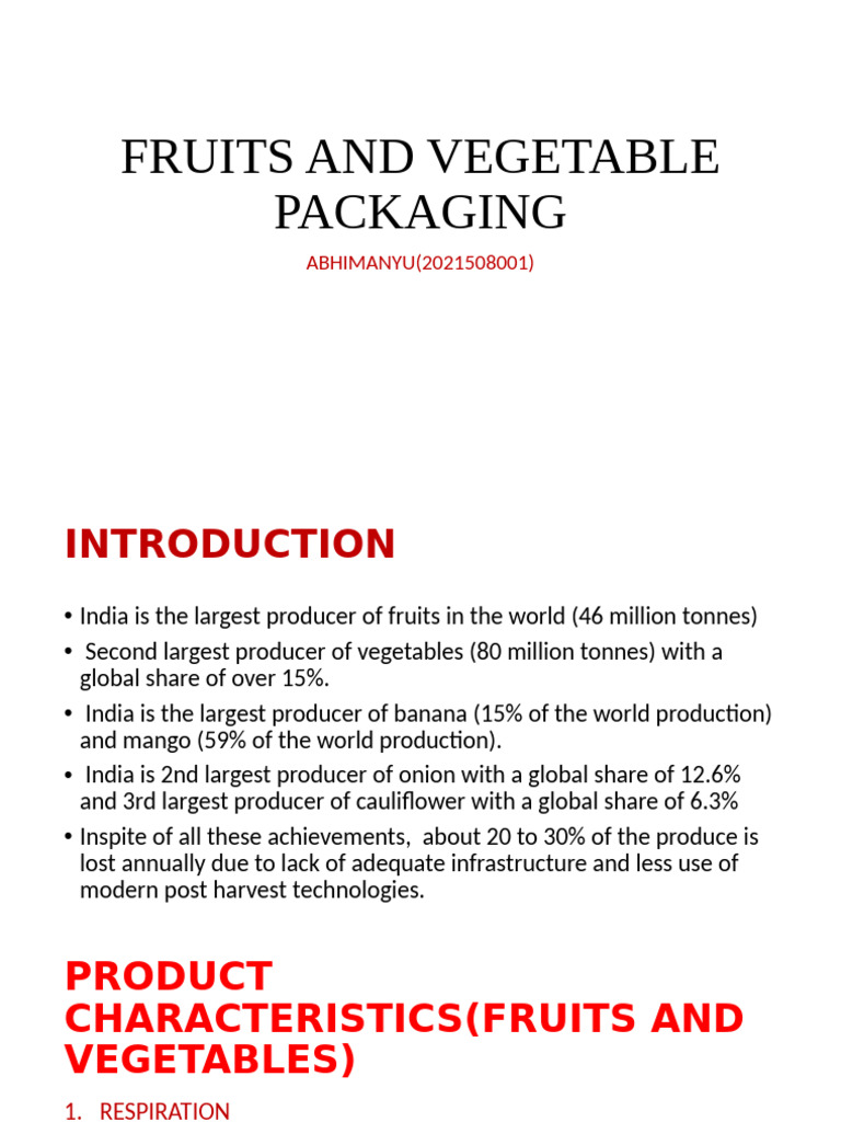 Fruits and Vegetable Packaging | PDF | Vegetables | Plastic