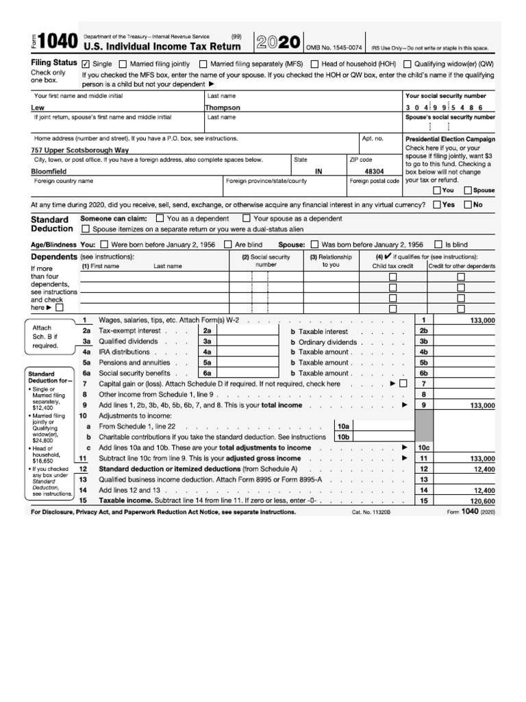 2020 Tax Return Adt | PDF