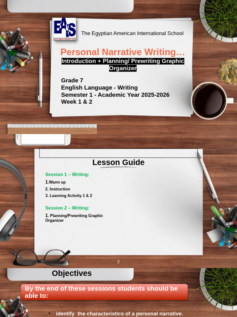 W1 ELA 7 - Writing Personal Narrative Intro & Graphic Organizer | PDF ...