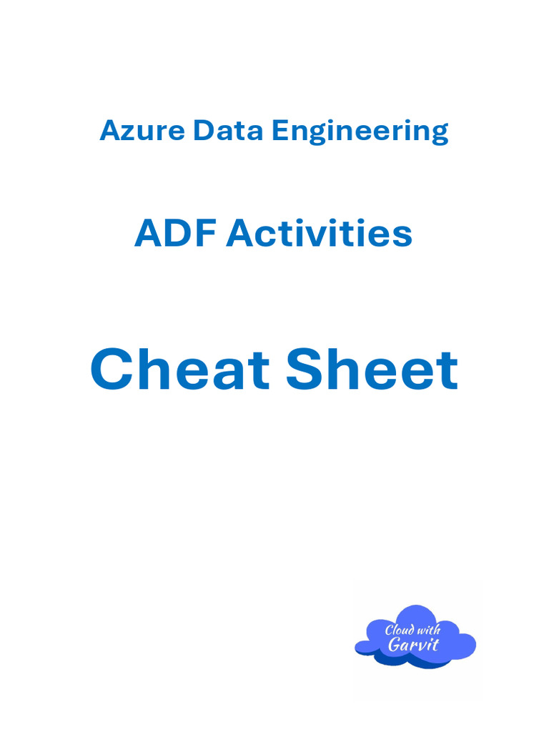ADF Activities Cheat Sheet | PDF | Databases | Computer File