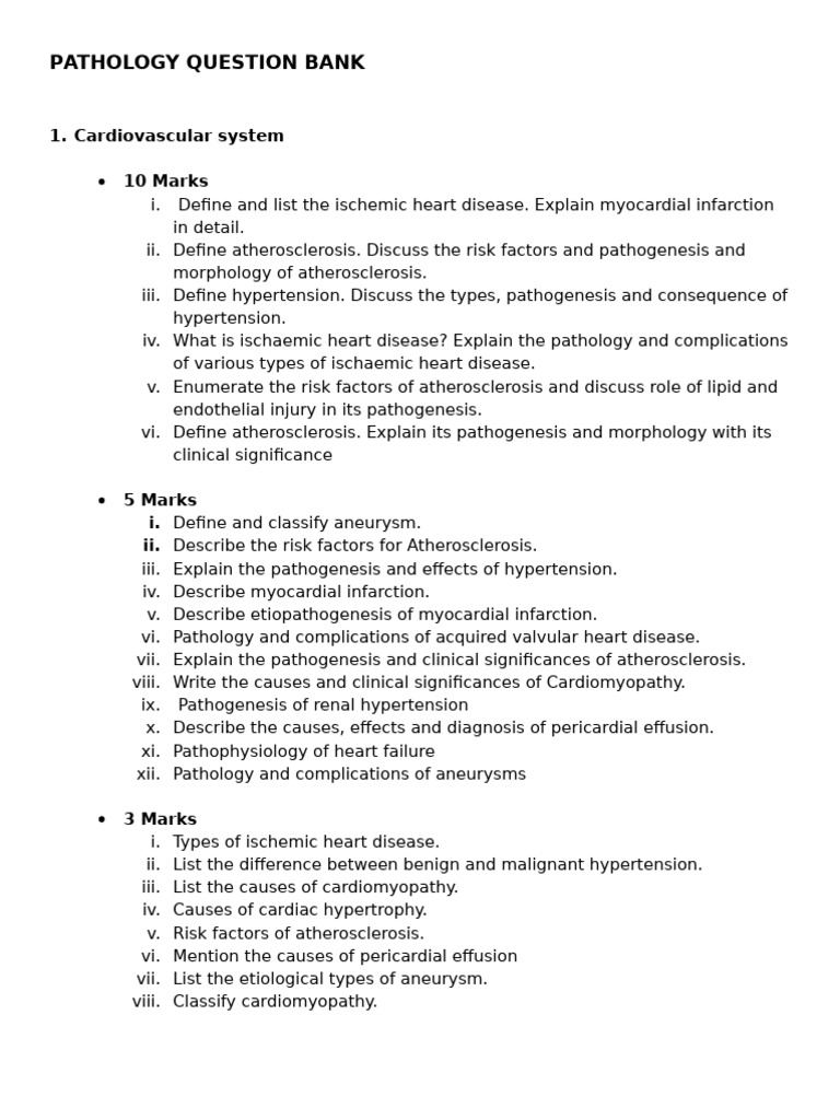 Pathology Question Bank | PDF | Chronic Obstructive Pulmonary Disease ...
