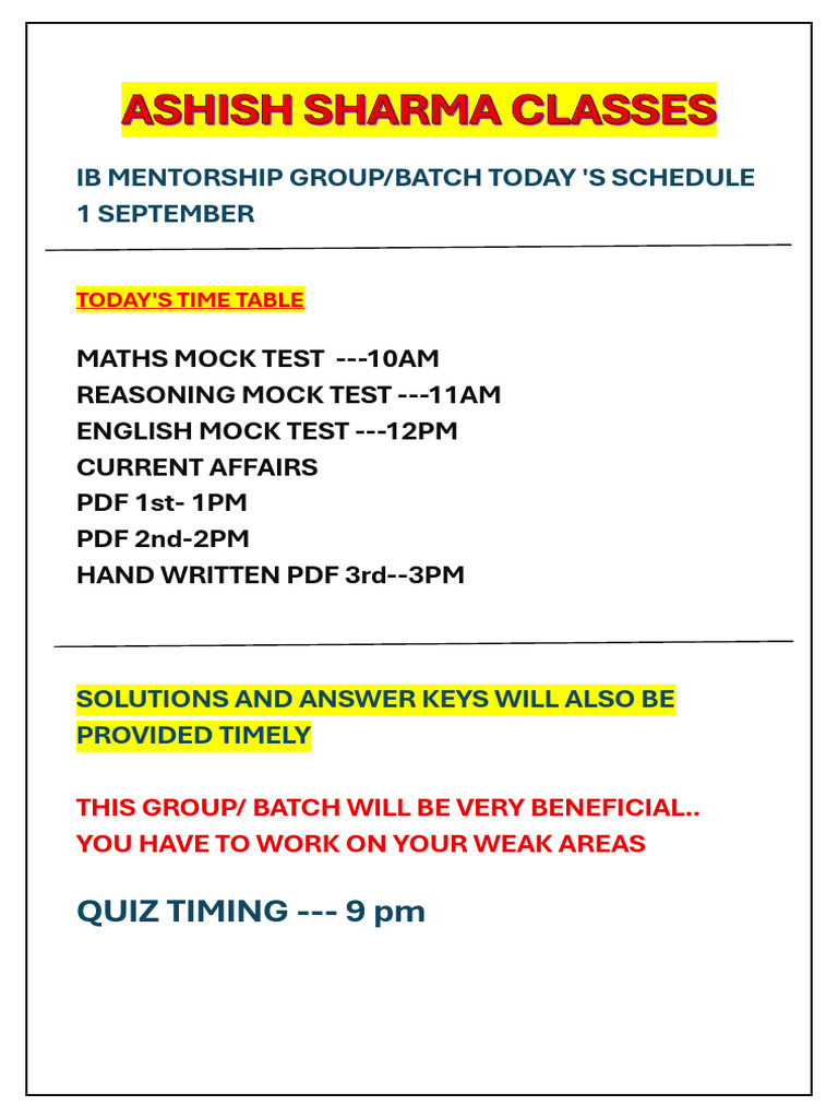 Time Table | PDF