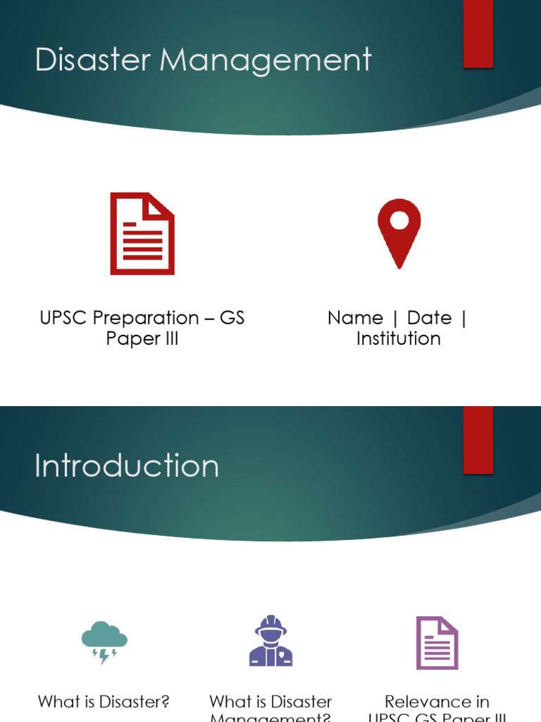 UPSC Guide to Disaster Management | PDF