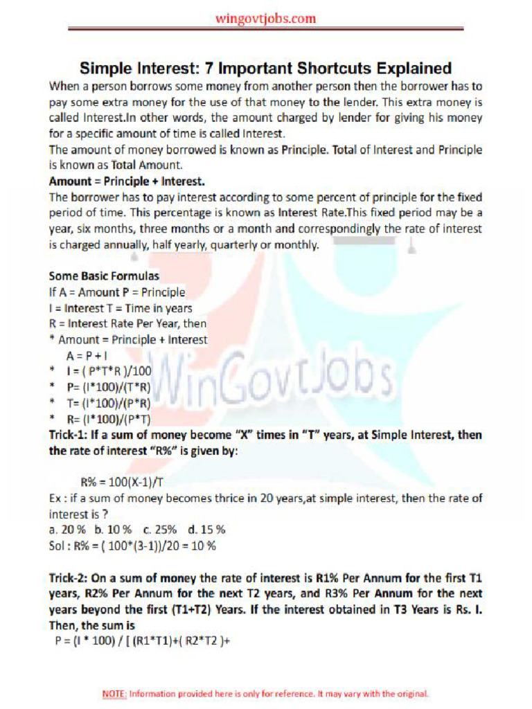 Simple Interest | PDF