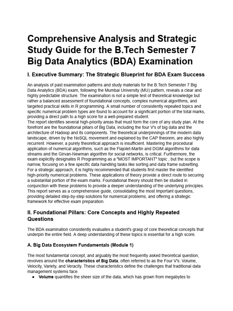 BDA Exam Success Guide 2025 | PDF | Map Reduce | Databases