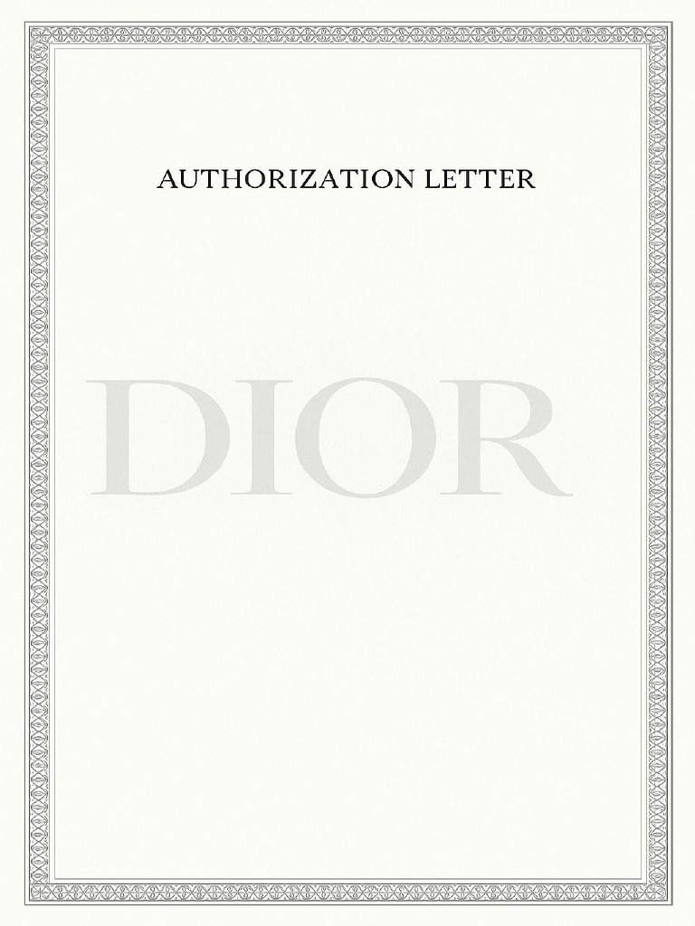 Dior Authorization Letter Template | PDF