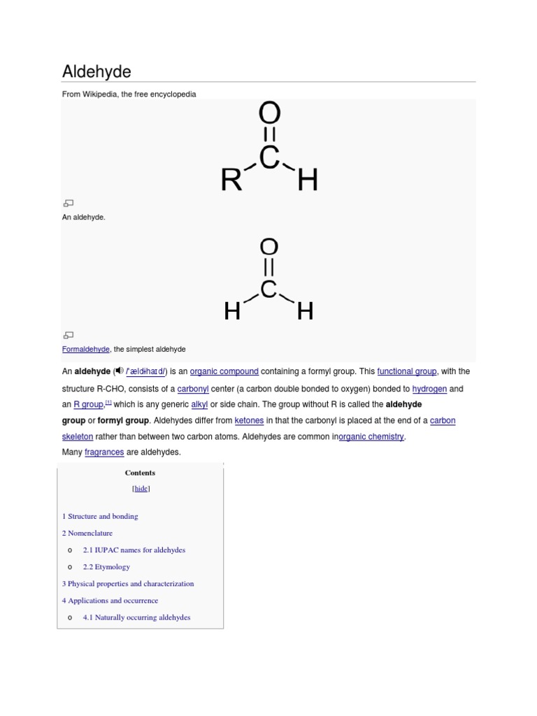 Aldehyde | PDF | Aldehyde | Functional Group