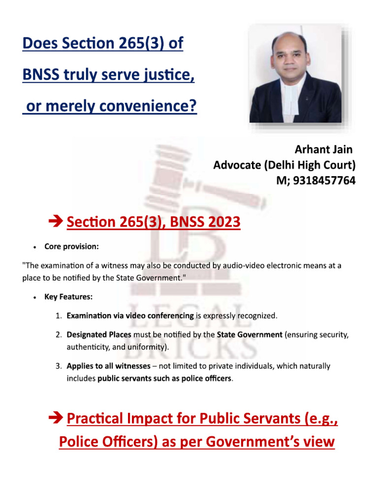 Section 265 (3) of BNSS by Adv - Arhant Jain | PDF